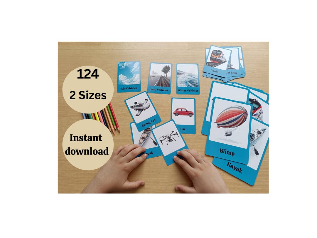 Vehicles Flashcards- Land, Sea, Air Vehicles -transportation Cards ...