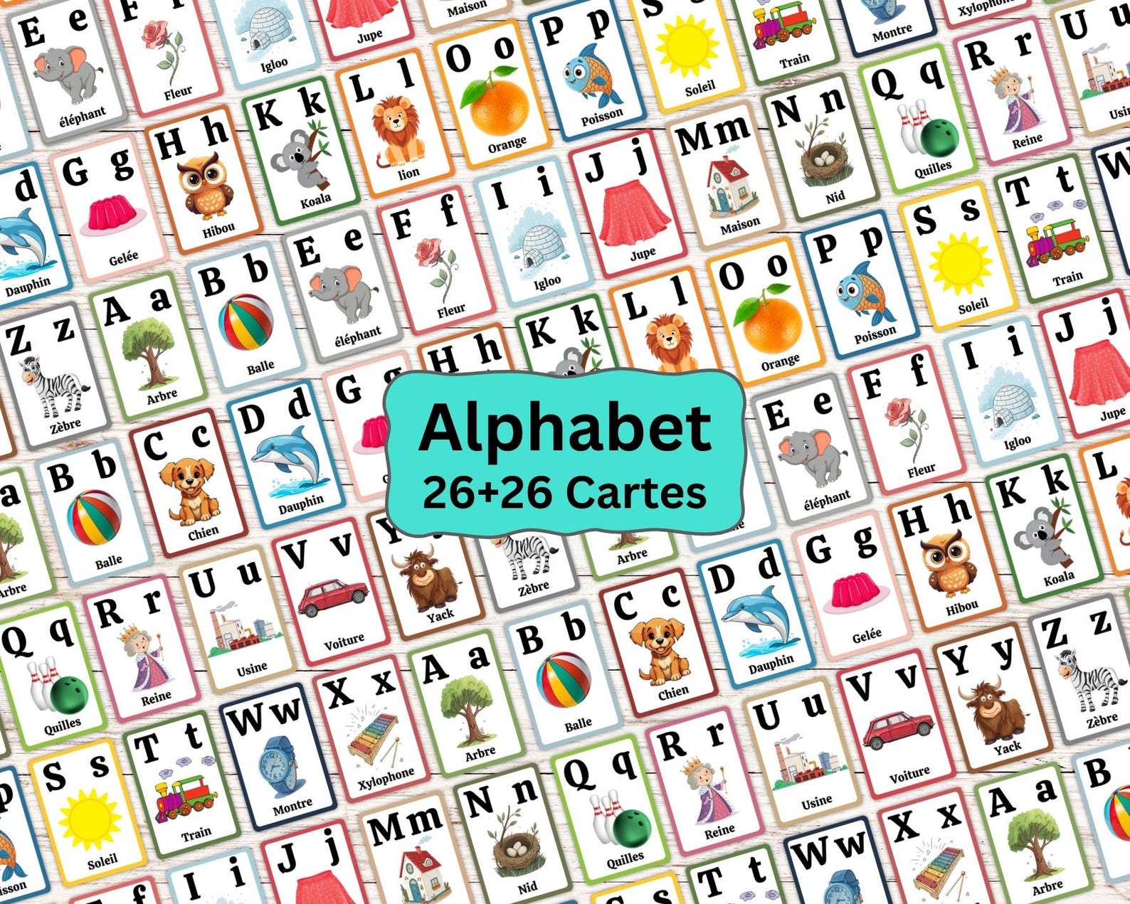 Cartes De L'alphabet - French Flashcards -alphabet Flashcards ...