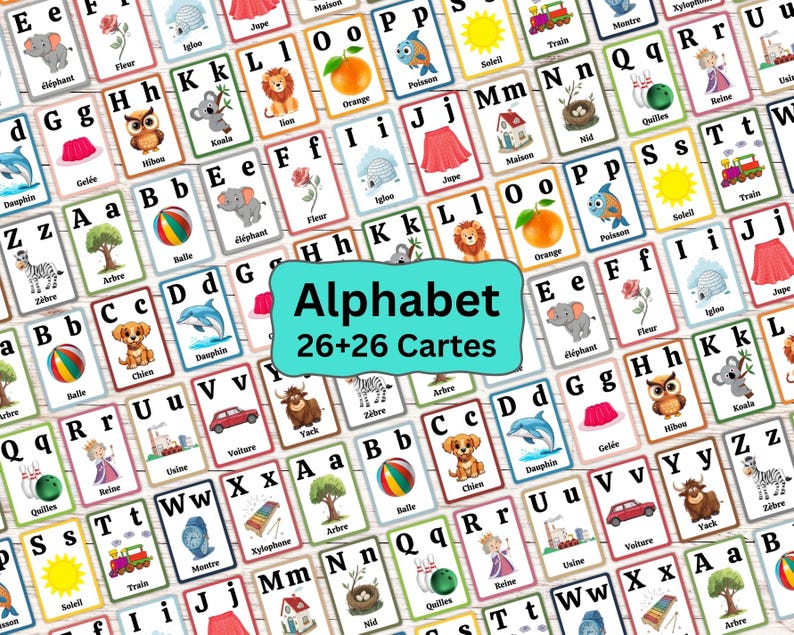 Cartes De L'alphabet - French Flashcards -alphabet Flashcards ...