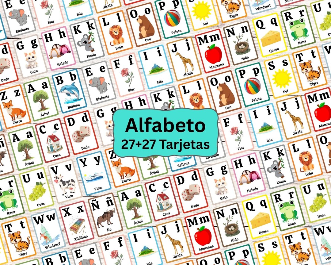 Tarjetas Del Alfabeto - Spanish Flashcards - Alphabet Flashcards ...