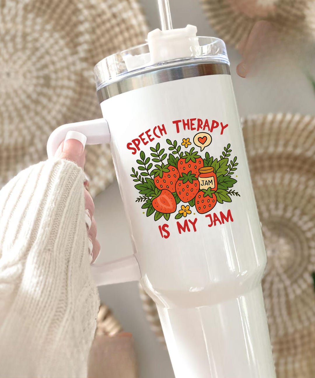 Speech Therapy Tumbler - Travel Mug Strawberry Jam Design - Etsy