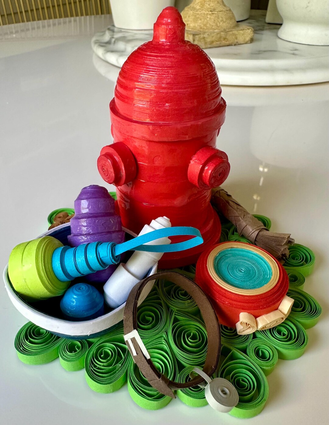 Quilled Fire Hydrant Candle: Unique Handmade Votive With Dog ...