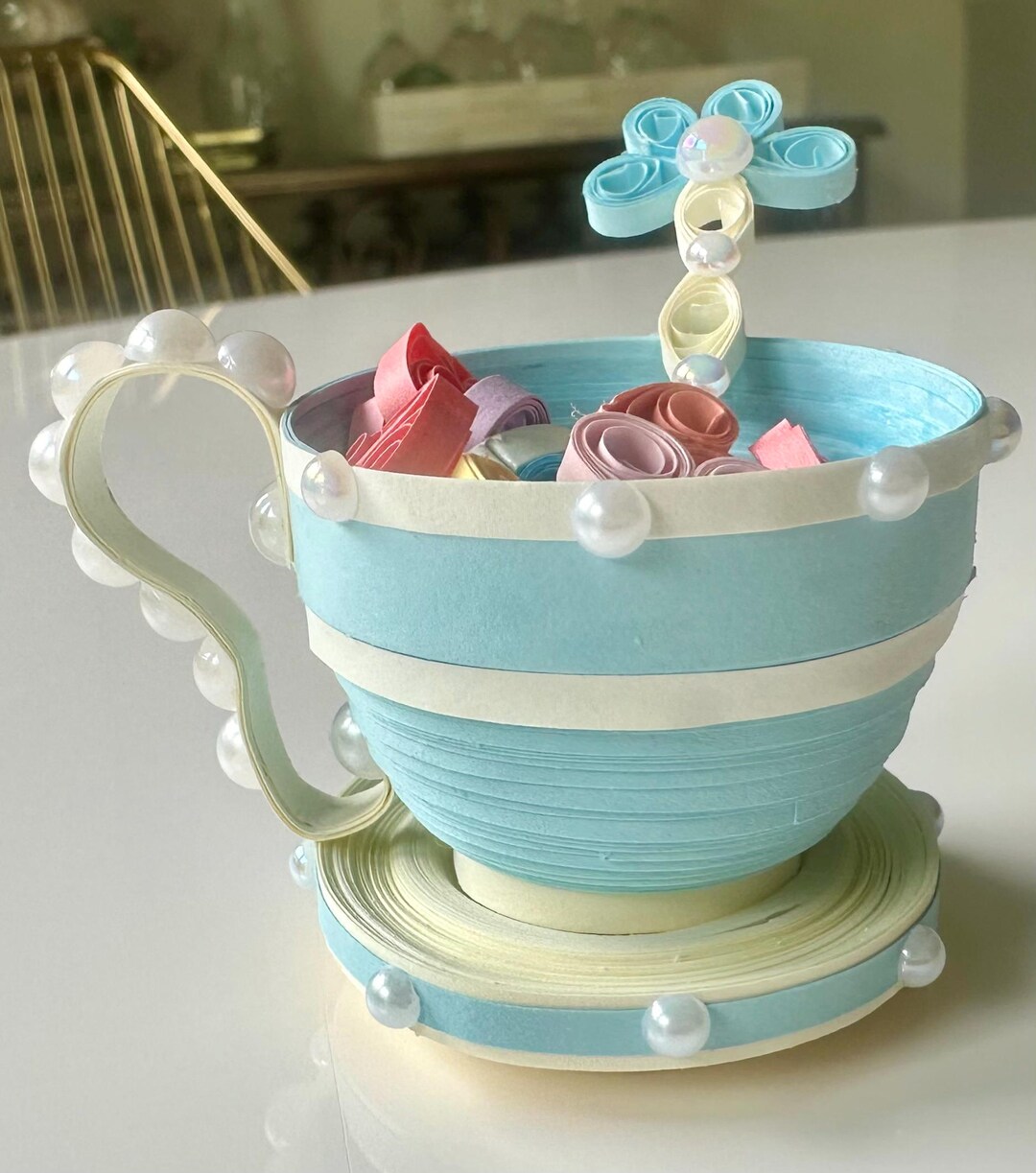 Handcrafted Quilled Paper Tea Cup Set: "cup of Love", 20 Hearts - Etsy
