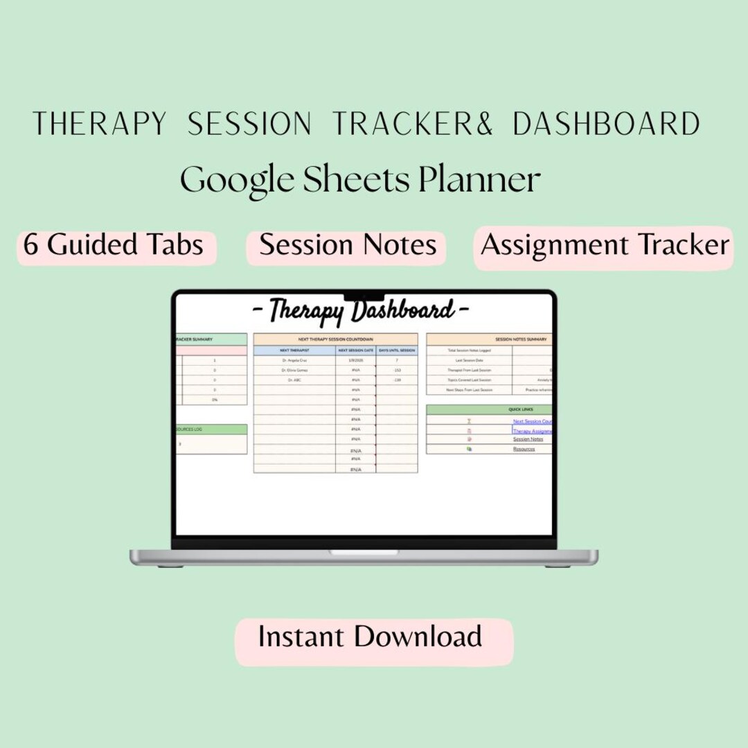 Therapy Session Tracker& Dashboard - Etsy