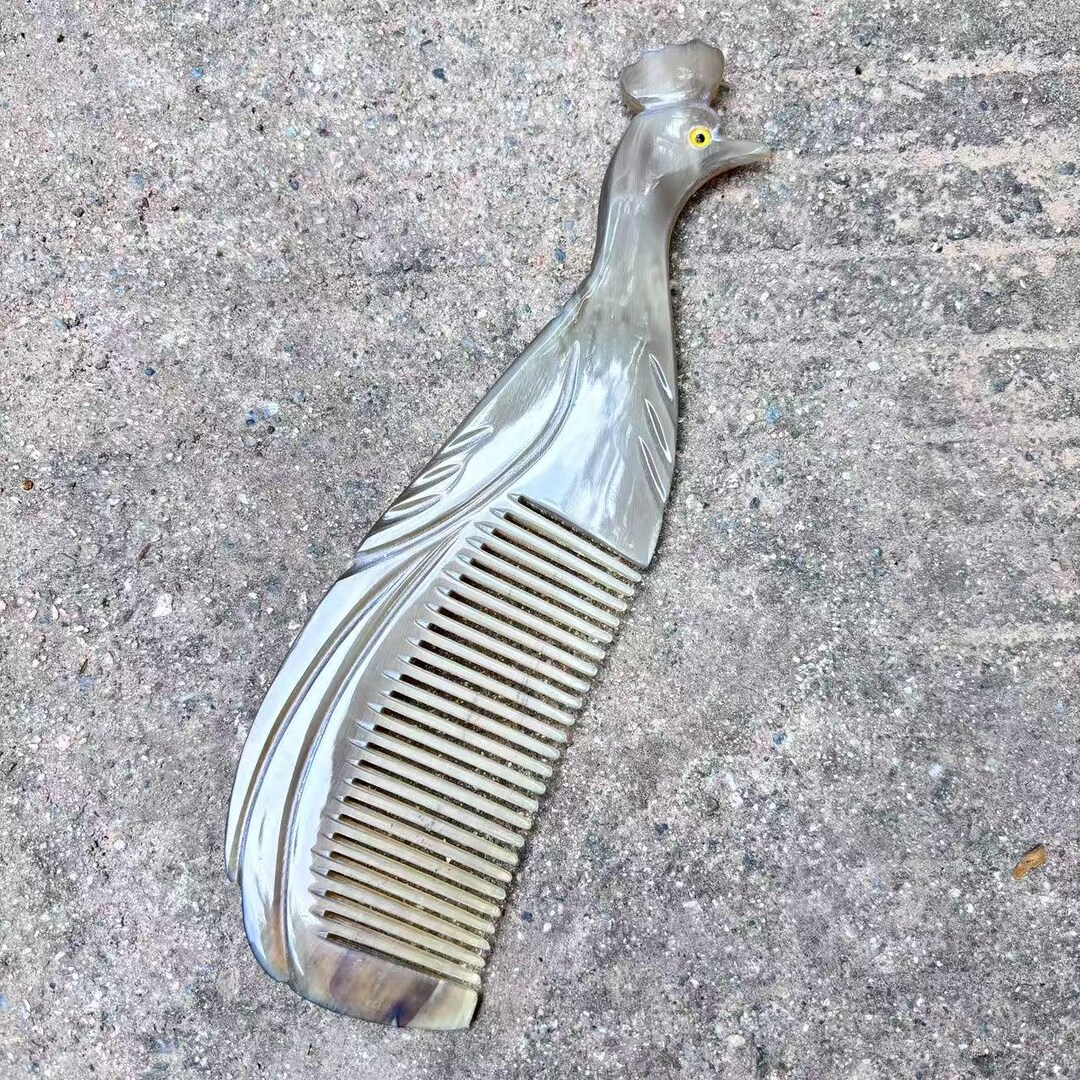 Exquisite Natural Yak Horn Rooster Shape Comb, Animal Horn End Comb ...