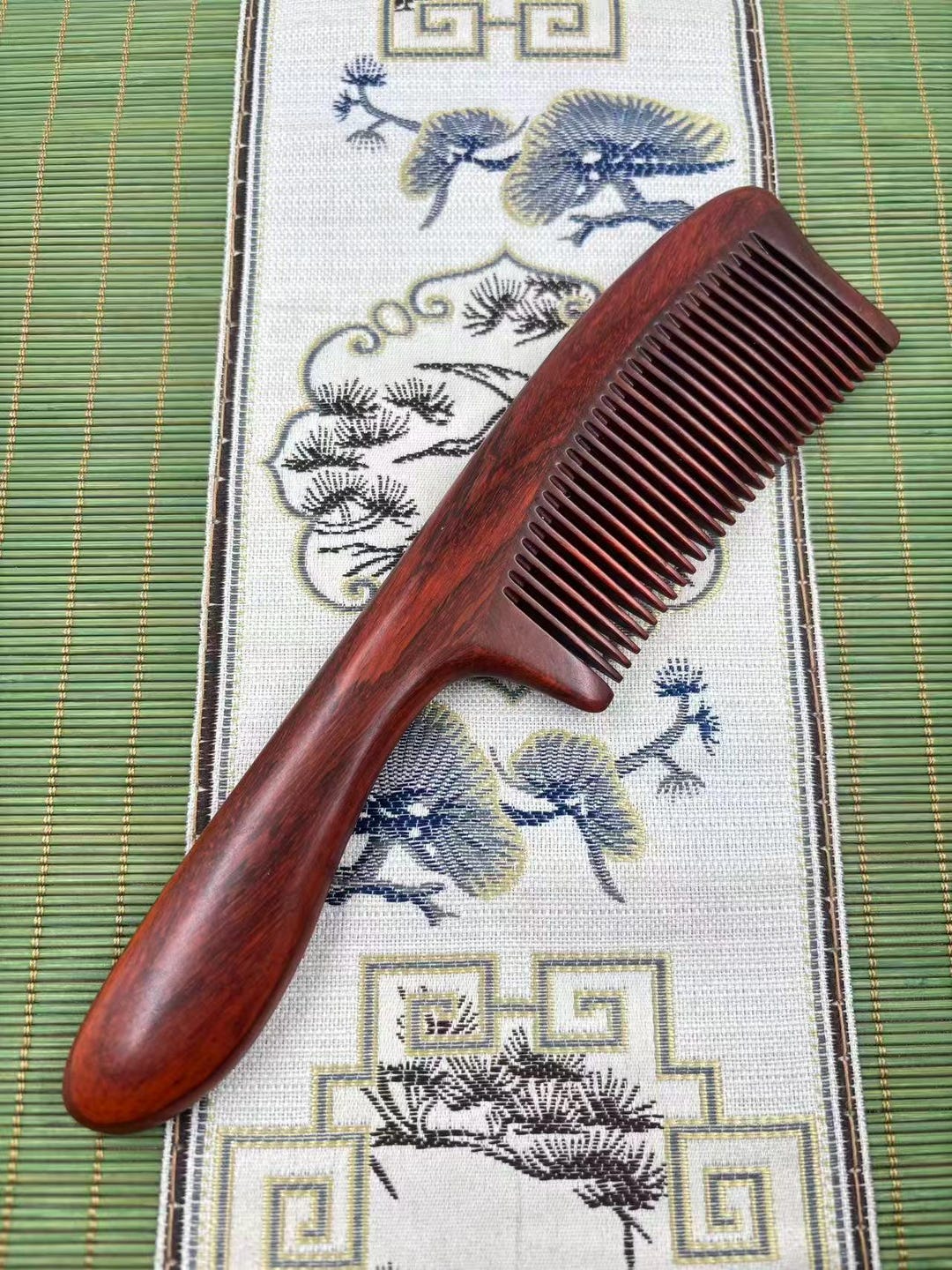 1piece Red Wood Fine Tooth Hair Comb Daily Smoothing Hair Care Tool ...