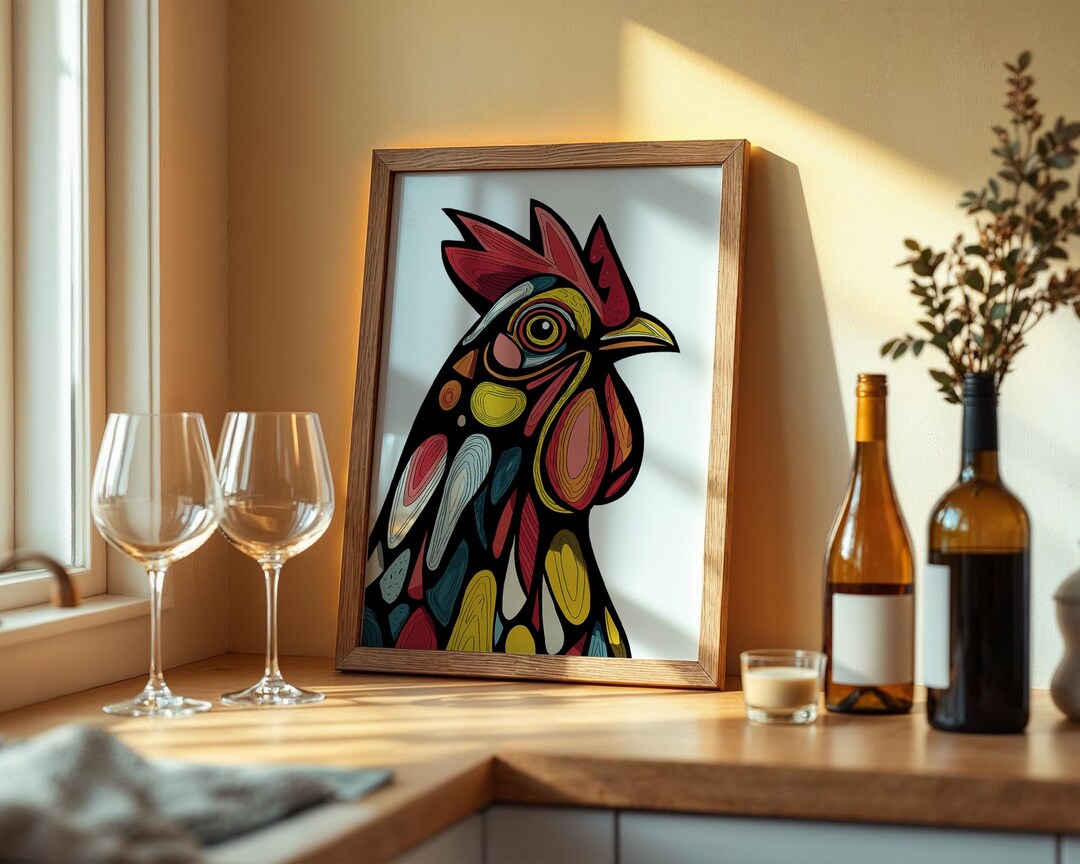 Rooster Riot – Colorful Rooster Wall Art Digital Download - Etsy