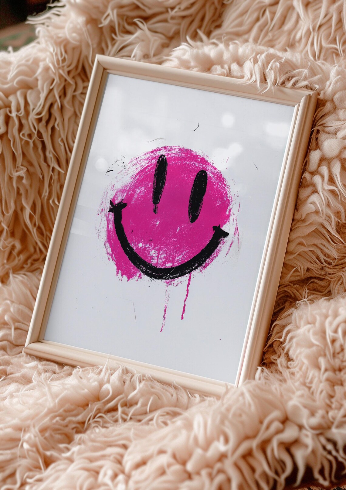 Acid Smile - Abstract Smiley Face Wall Art, Modern Pop Art Digital ...