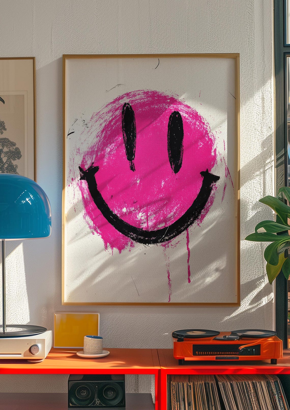 Acid Smile - Abstract Smiley Face Wall Art, Modern Pop Art Digital ...