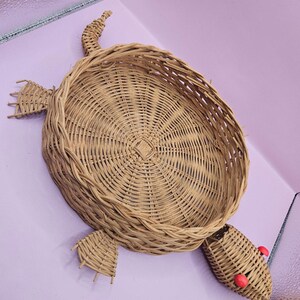 Vintage Wicker Turtle Basket | Whimsical Storage & Décor | 14.5"x10"x2 ...