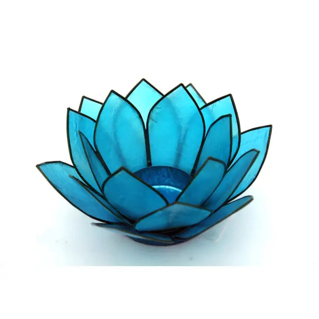 Capiz Lotus Tealight Candle Holder Aqua Blue, Mint, Turquoise - Etsy