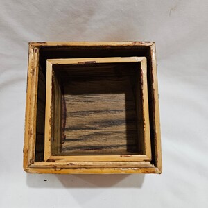 Vintage Bamboo Nesting Boxes With Shell Design - Etsy