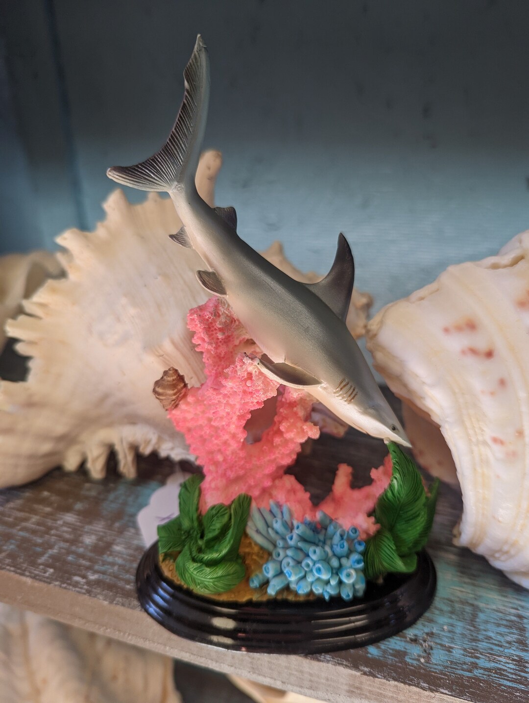 Resin Shark on Faux Coral Figurine - Etsy