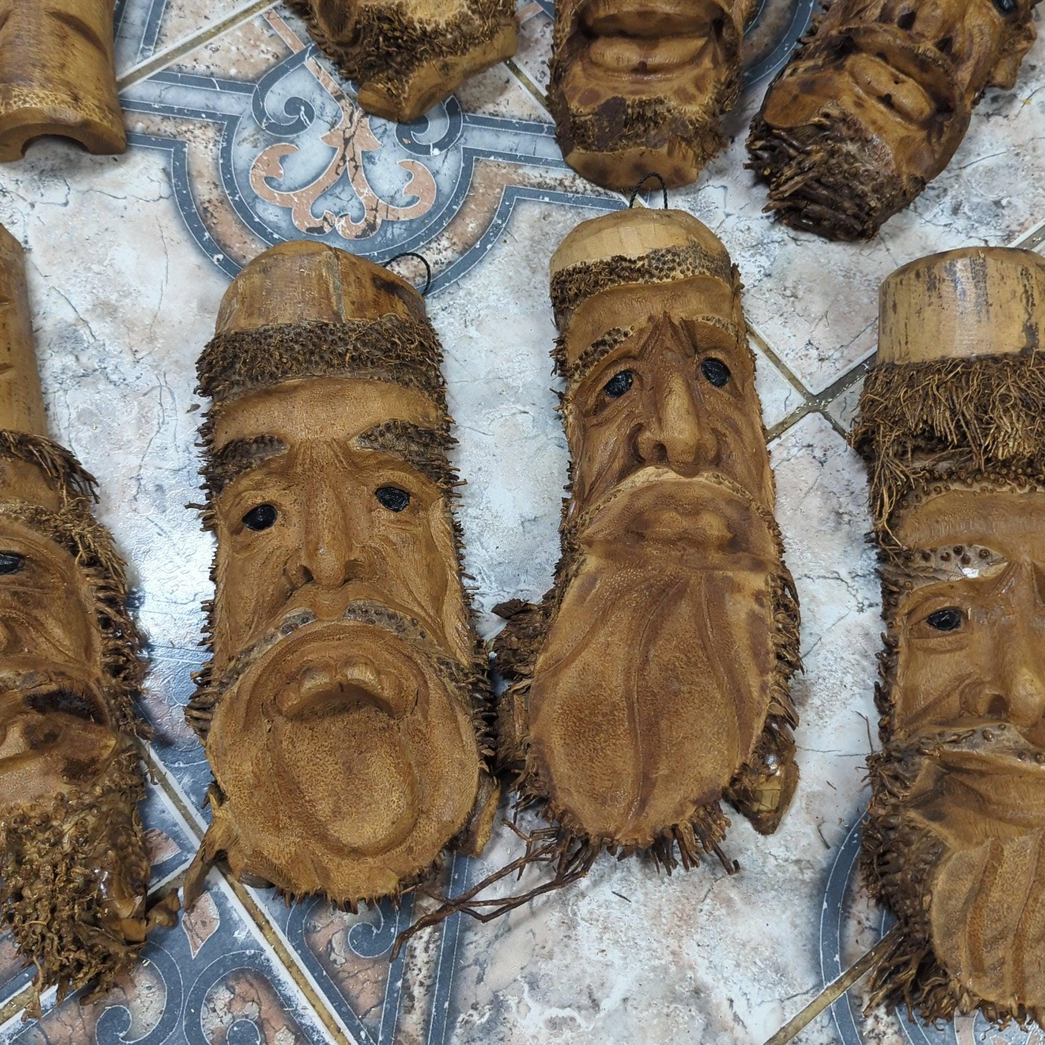 Palm Tree Root Face, Tiki Bar Decor - Etsy