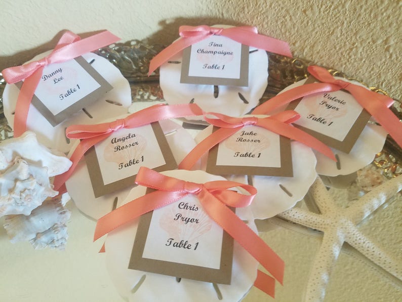 Beach Wedding Sand Dollar Table Meal Assignments Escort Place - Etsy