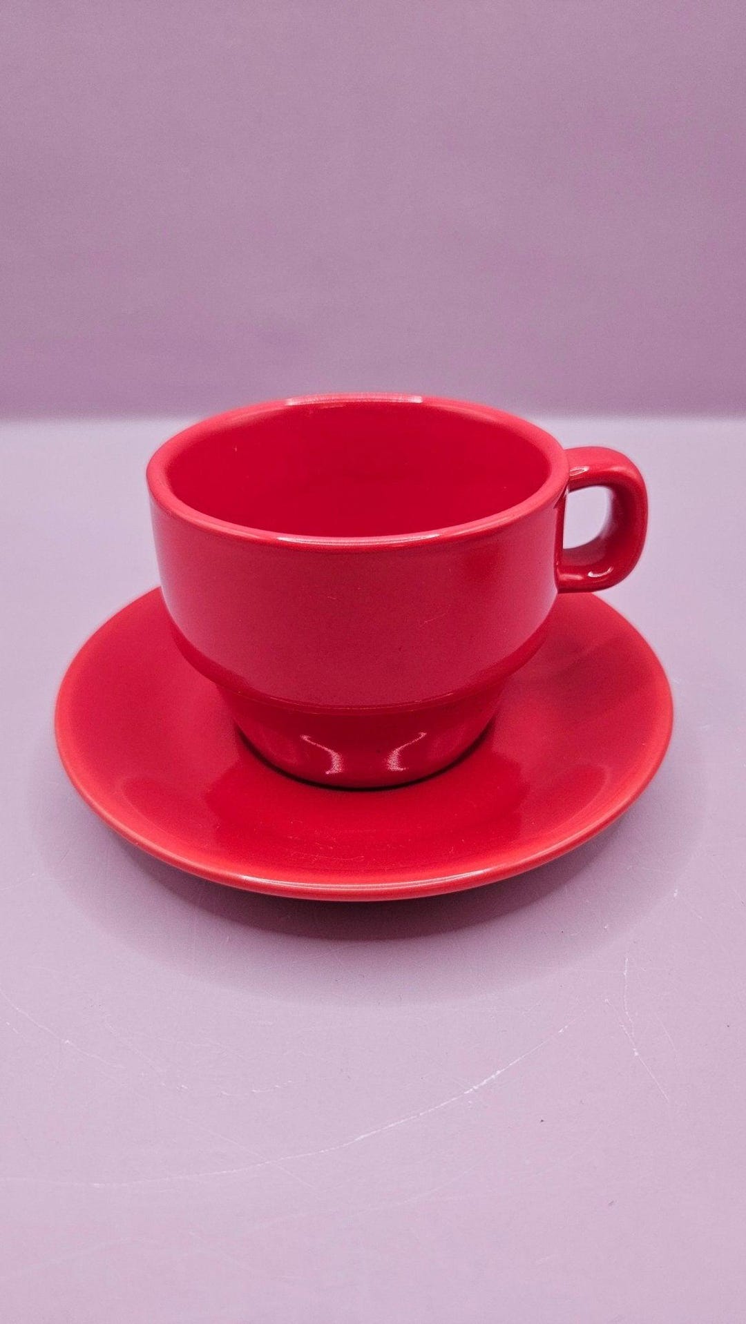World Market Mini Espresso Tea Cup & Saucer Set – Red, Set of 4 - Etsy