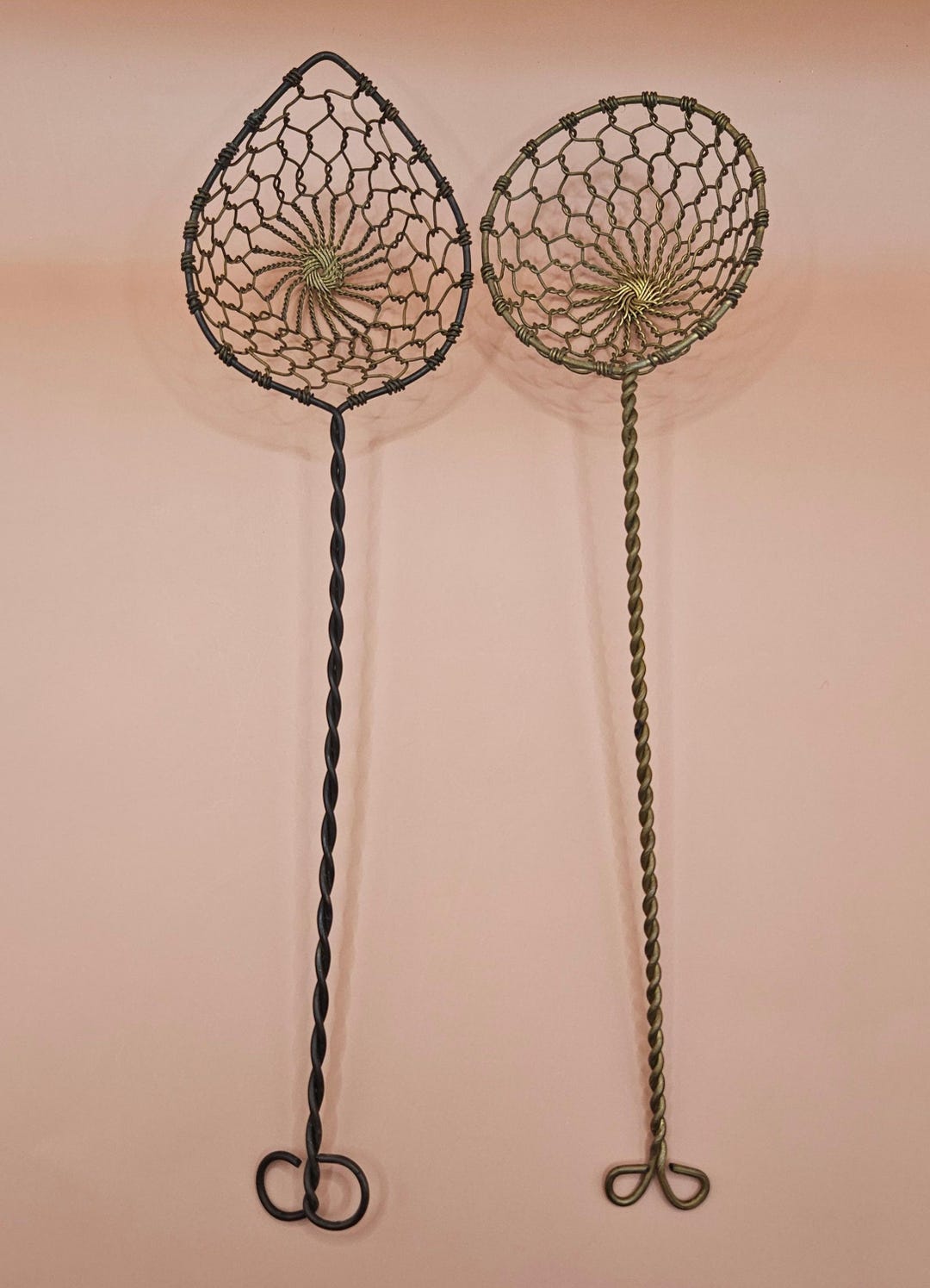 Vintage Brass Wire Mesh Skimmer Spoon – Teardrop or Round – 9.25" / 9.5 ...