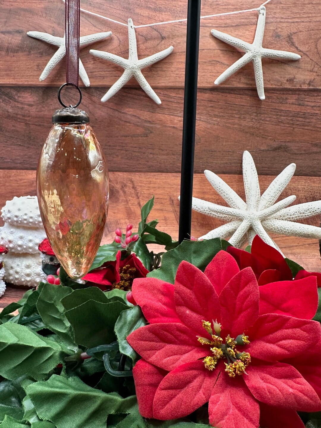 2 Honey Luster Conical Glass Decoration - Etsy