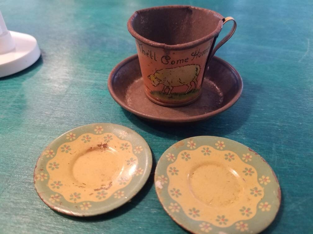 Art & Collectibles Dolls & Miniatures Vintage Miniature Tea Set Three ...