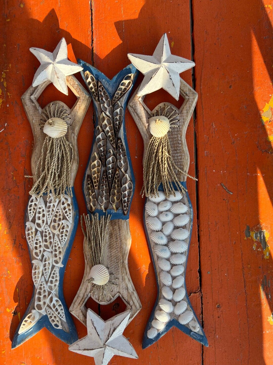 Mermaid Shell Art- 2 Colors & 3 Shells - Etsy