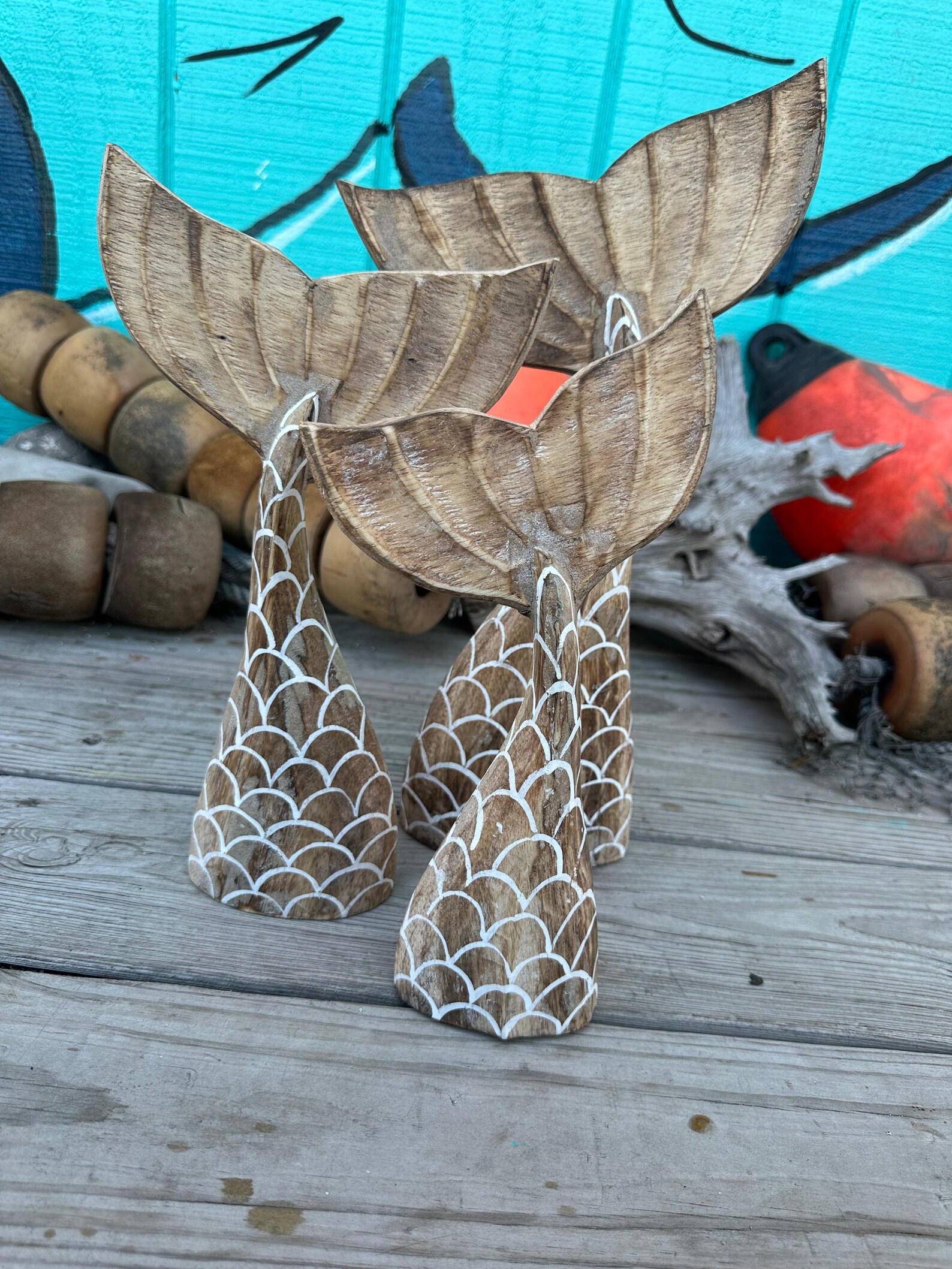 Wooden Mermaid Whale Tails - Etsy
