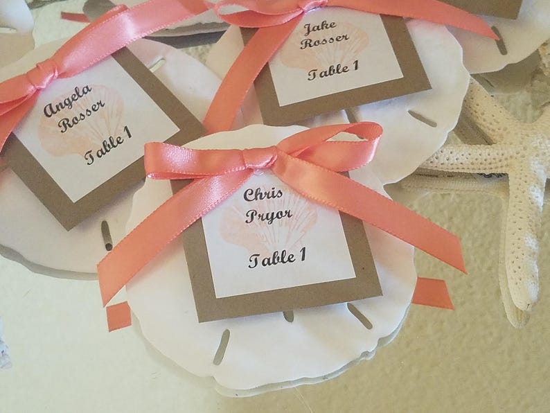 Beach Wedding Sand Dollar Table Meal Assignments Escort Place - Etsy