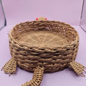 Vintage Wicker Turtle Basket | Whimsical Storage & Décor | 14.5"x10"x2 ...