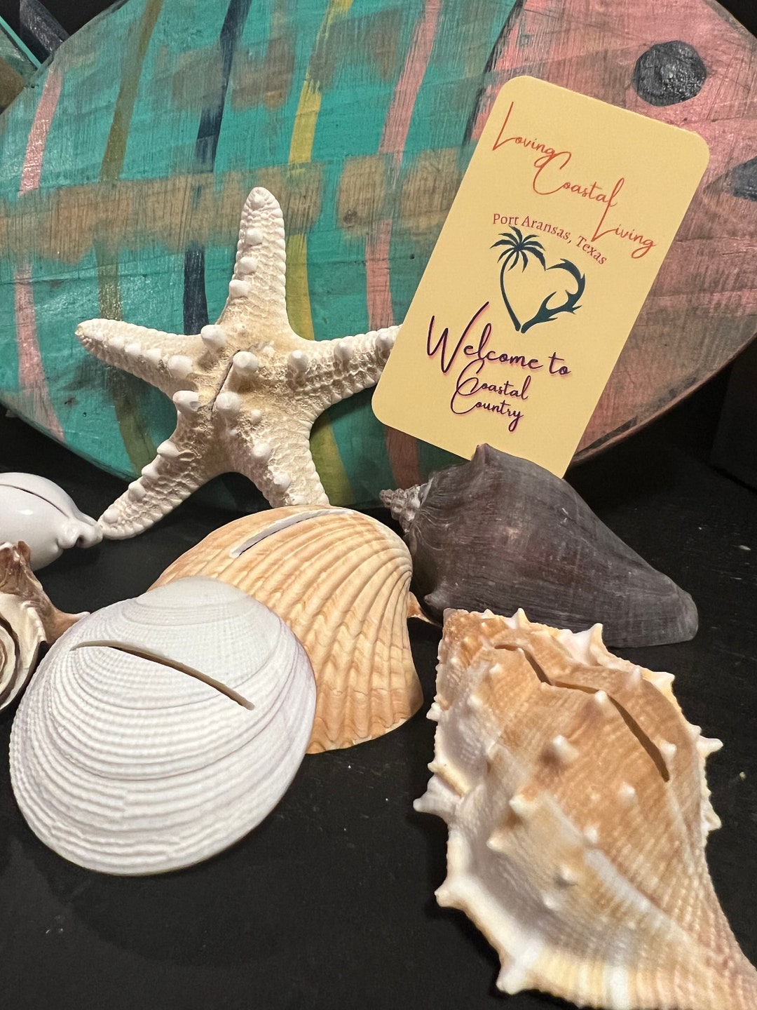 Beach Inspired Seashell Place Card Holders Photo Stands Real Sea Shell ...