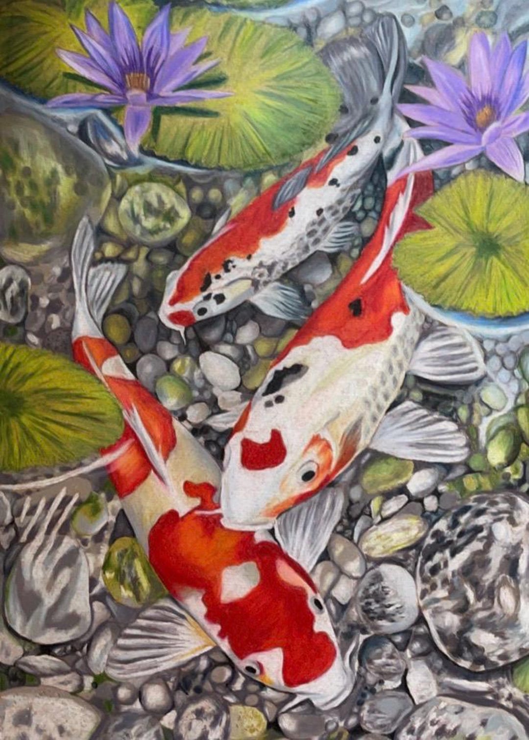 Koi Fish Hyper Realistic Sketch (digital Print/ Made to Order Sketch ...