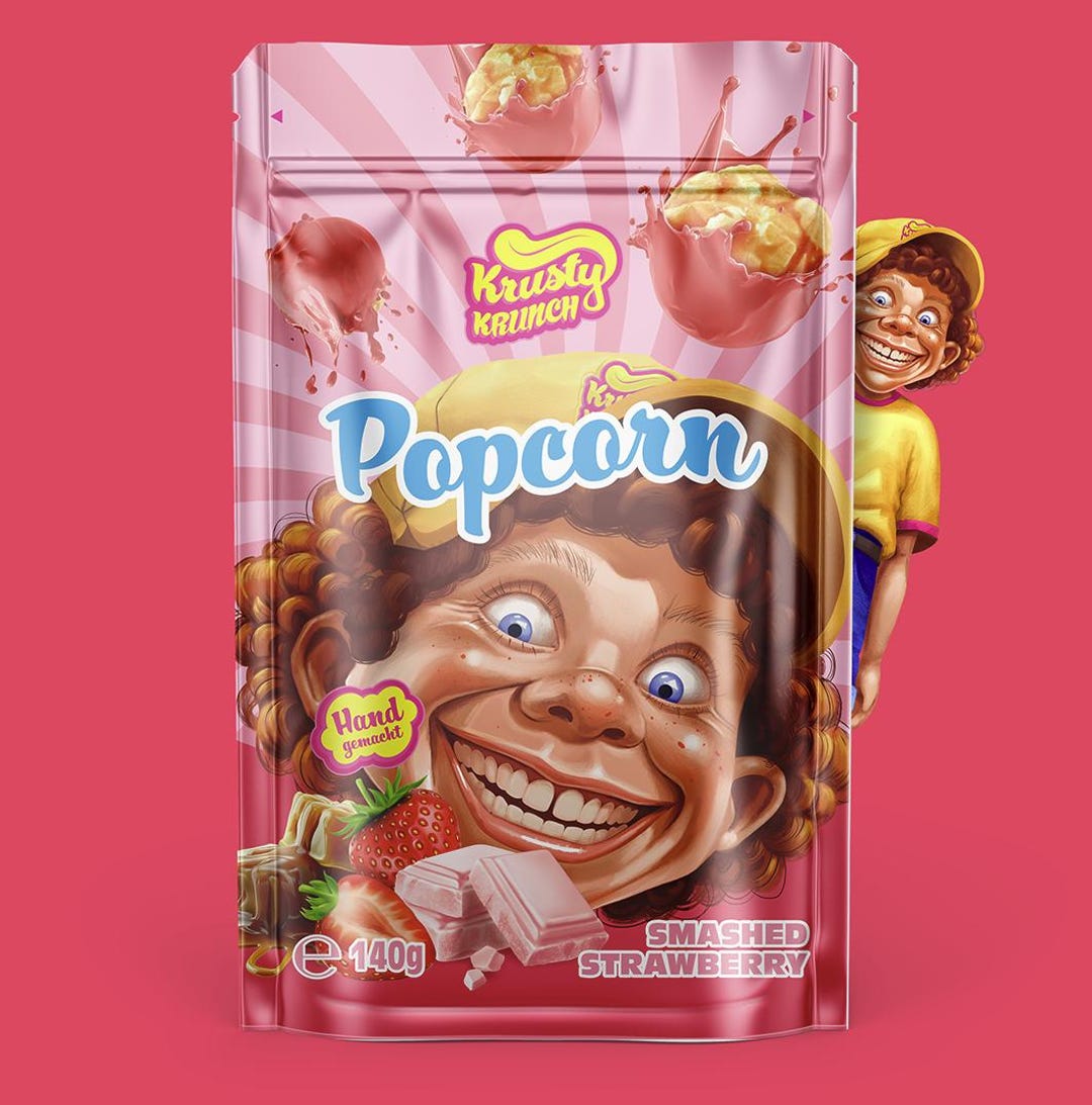 Krusty Krunch Smashed Strawberry Popcorn 140g Gourmet Popcorn, Sweet Popcorn, Popcorn Gift ...