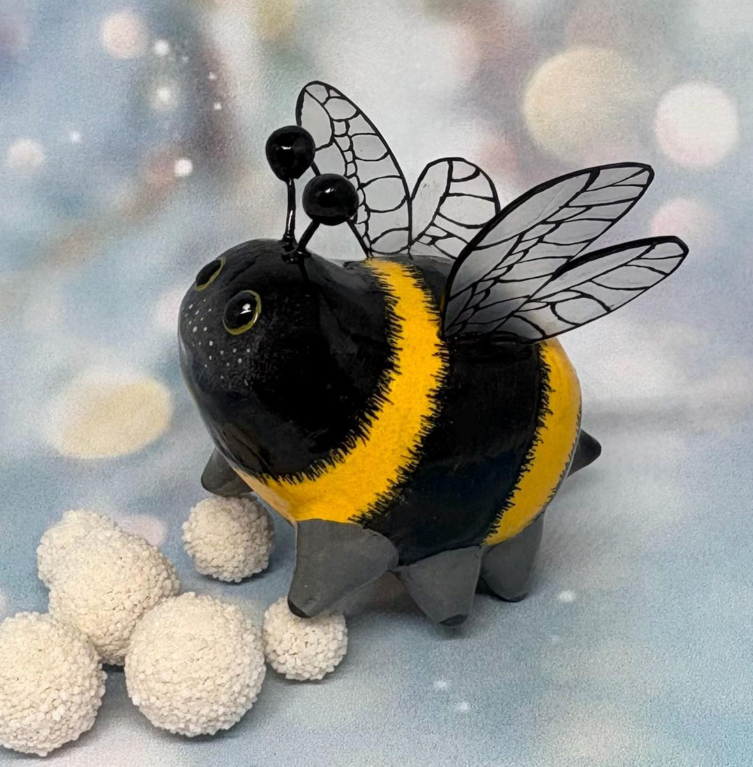 Bumblebee Polymer Clay Handmade Figurine - Etsy