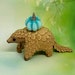 Mini Pangolin With Pumpkin Polymer Clay Animal Totem, Handmade Figurine ...