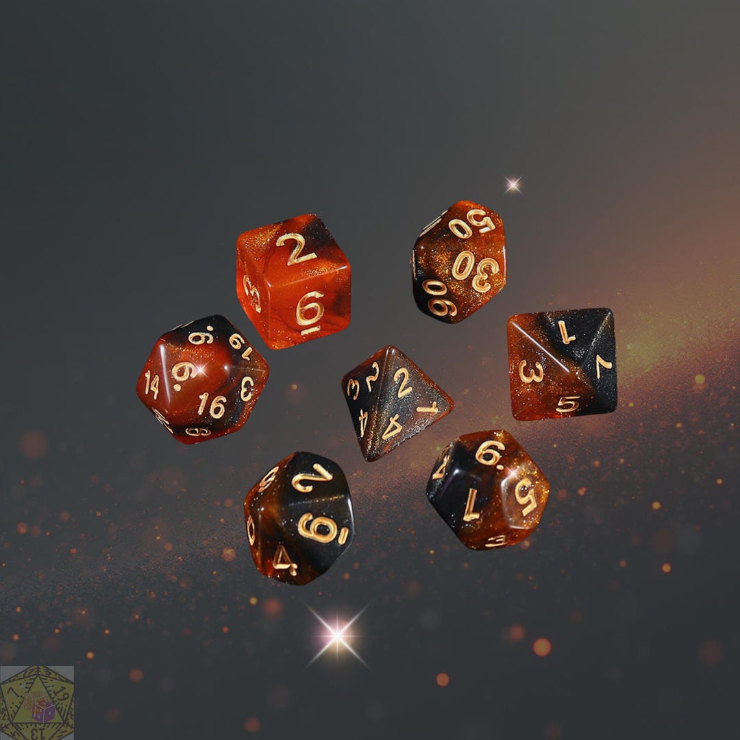 DND Dice Set 7pcs Acrylic Polyhedral Dice With Magnetic Box | D4 D6 D8 ...
