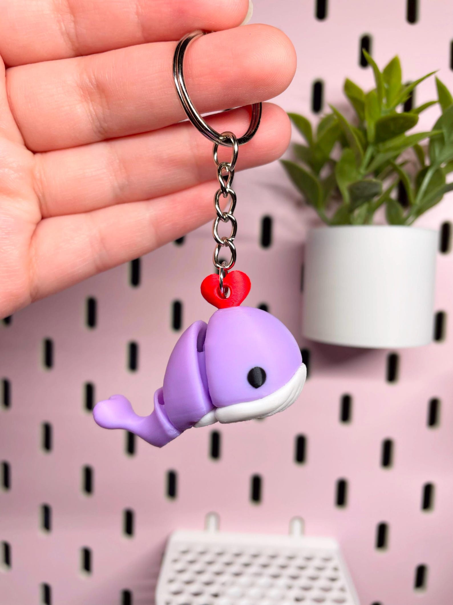 BTS Inspired Purple Flexi Whale Keychain, 3D Printed Articulated Whale ...