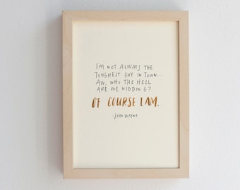 Art Print Lettering John Wayne Quote | Etsy