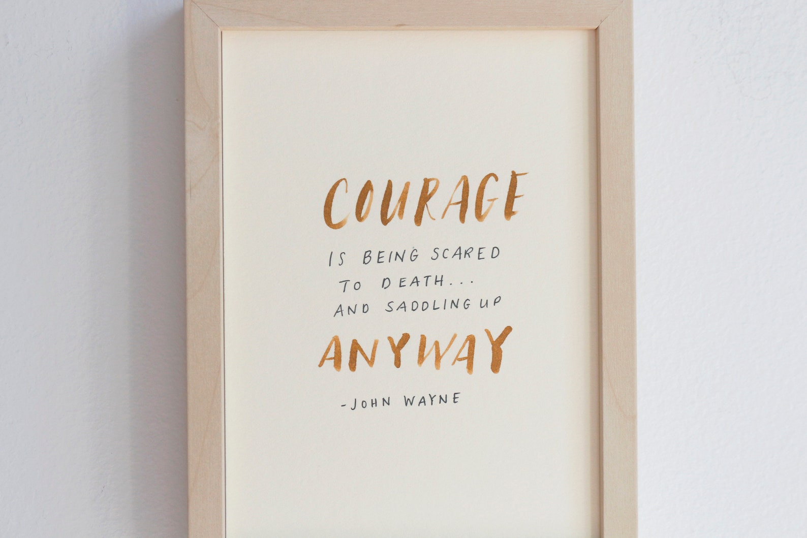 Art Print Lettering John Wayne Quote - Etsy