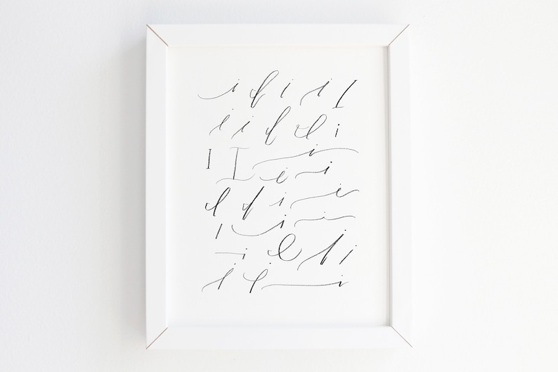Calligraphy Letter Study Art Print, Alphabet, I - Etsy