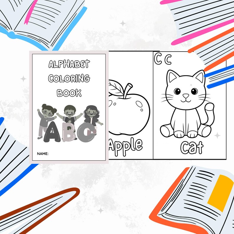 Printable Alphabet Coloring Pages, A-Z Coloring, Book for Kids, Toddler ...
