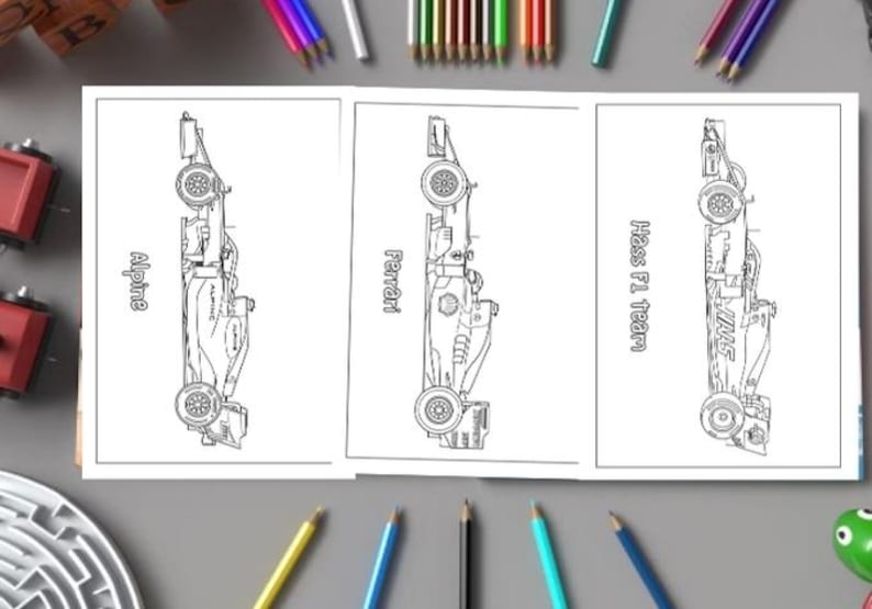 Coloring Pages Printable F1 Team, Little Racing Fans, Racing Car, for ...