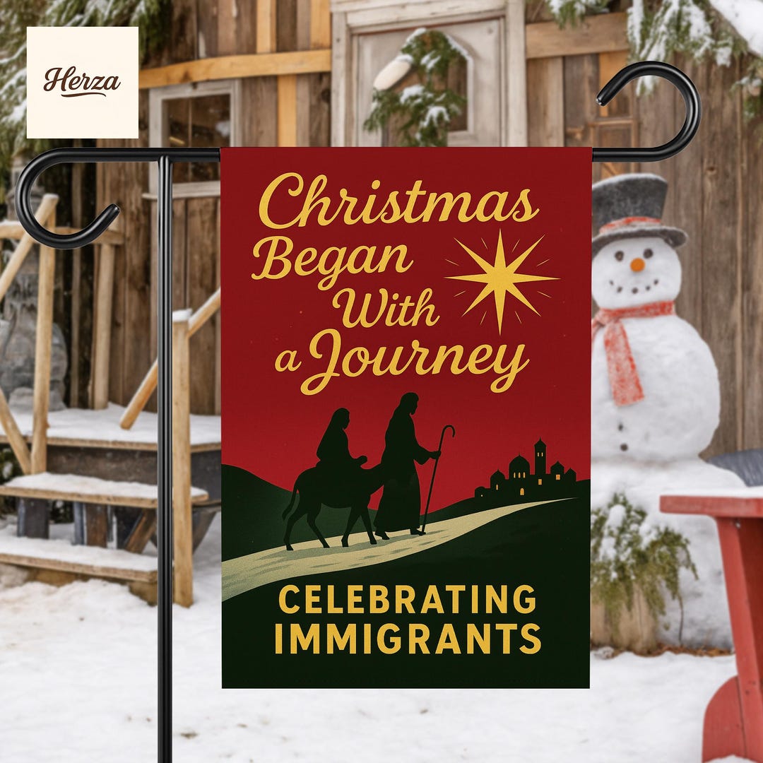 Celebrating Immigrants Garden Flag Christmas Journey Nativity Yard Art ...