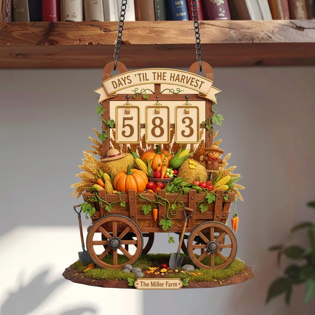 PERSONALIZABLE Harvest Countdown Sign, CUSTOMIZABLE Days Til the ...