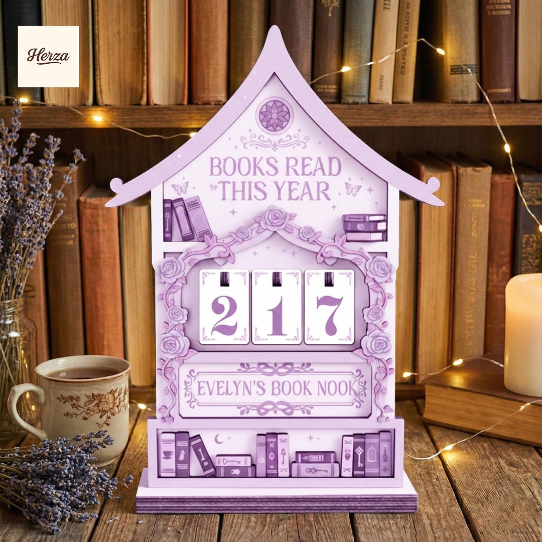 PERSONALIZABLE Wooden Books Read Tracker, CUSTOMIZABLE Elegant Book ...