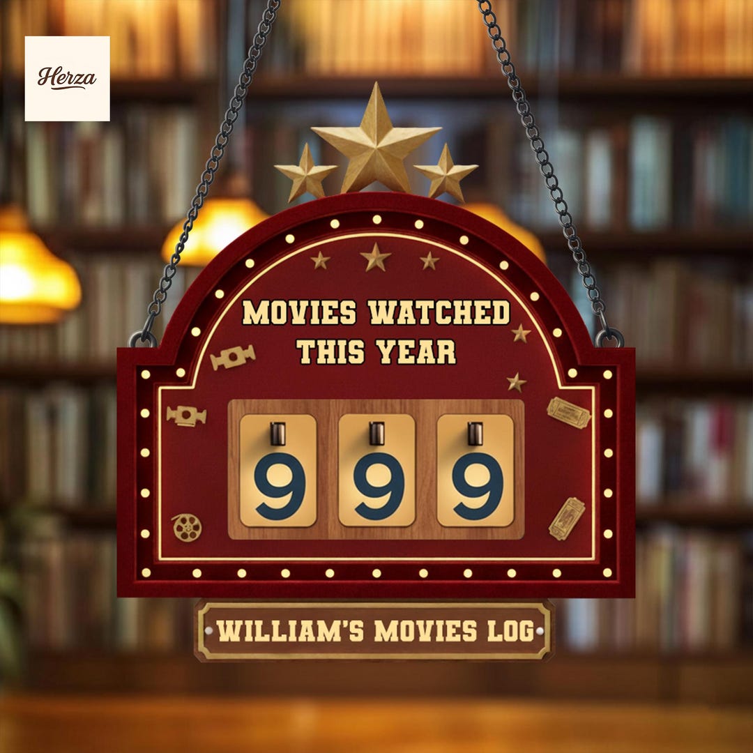 CUSTOMIZABLE Movie Tracker Sign, PERSONALIZABLE Wooden Cinema Decor ...