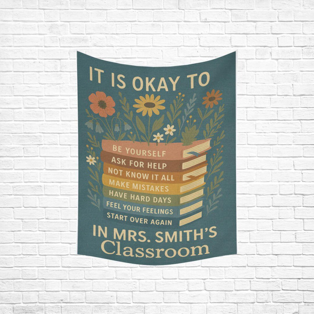 Personalized Classroom Tapestry Customized Teacher Wall Decor ...