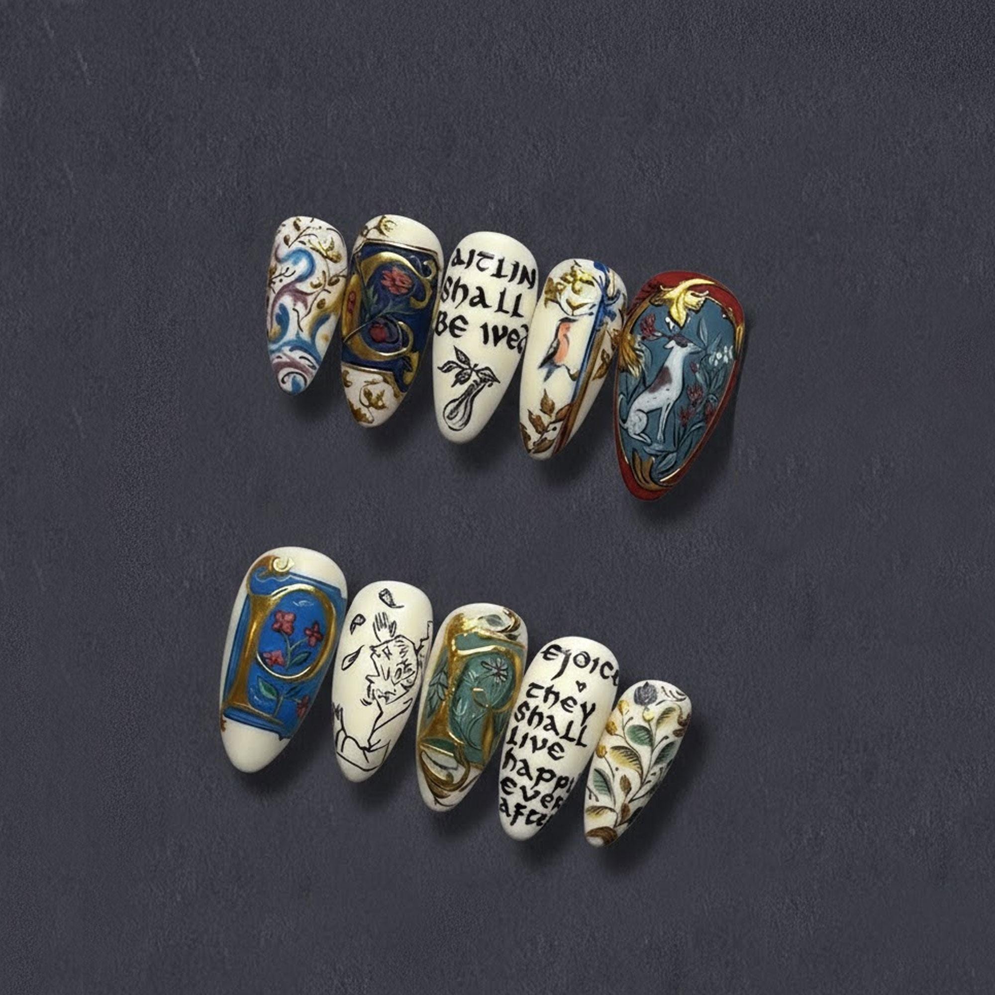 Illuminated Manuscript Press on Nails | Medieval Renaissance Art ...