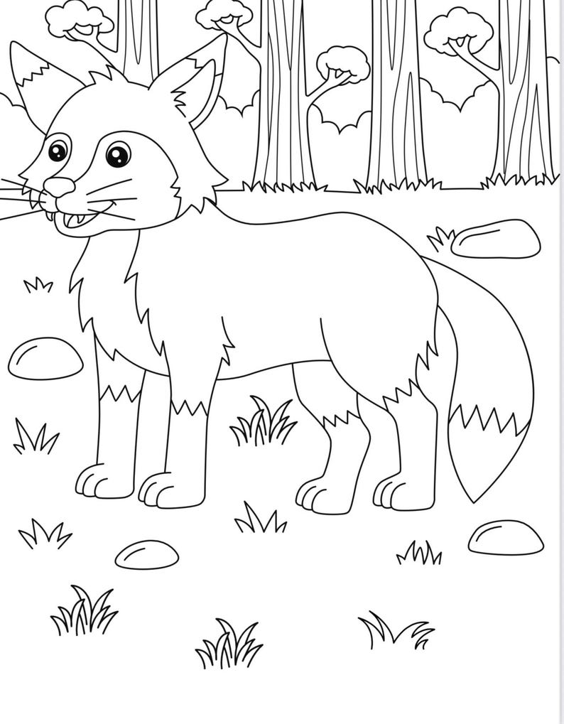 10 Bold and Easy Animal Coloring Pages for Kids - Etsy