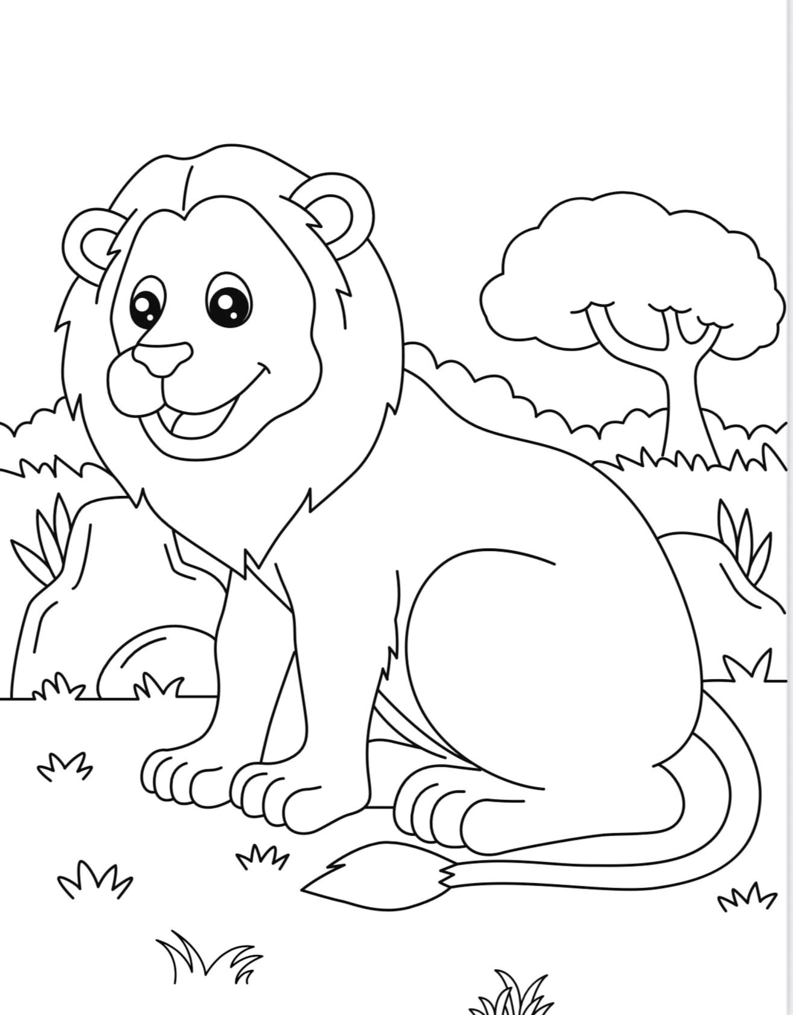 10 Bold and Easy Animal Coloring Pages for Kids - Etsy