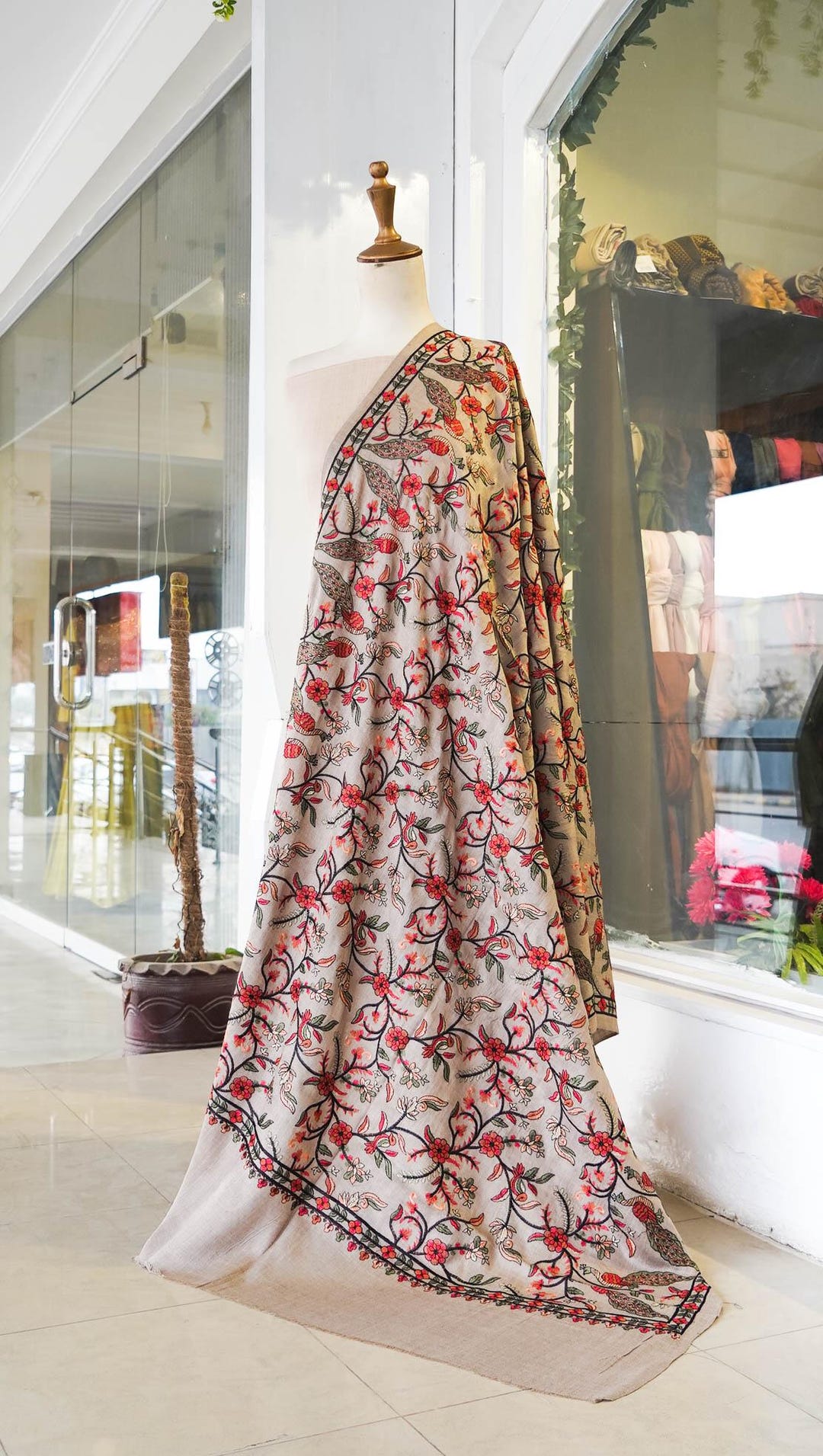 Pashmina Embroidered Shawl - Etsy