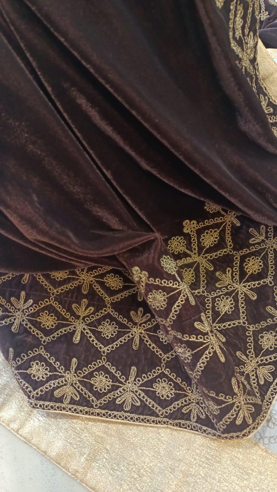 Velvet Embroidered Shawl - Etsy