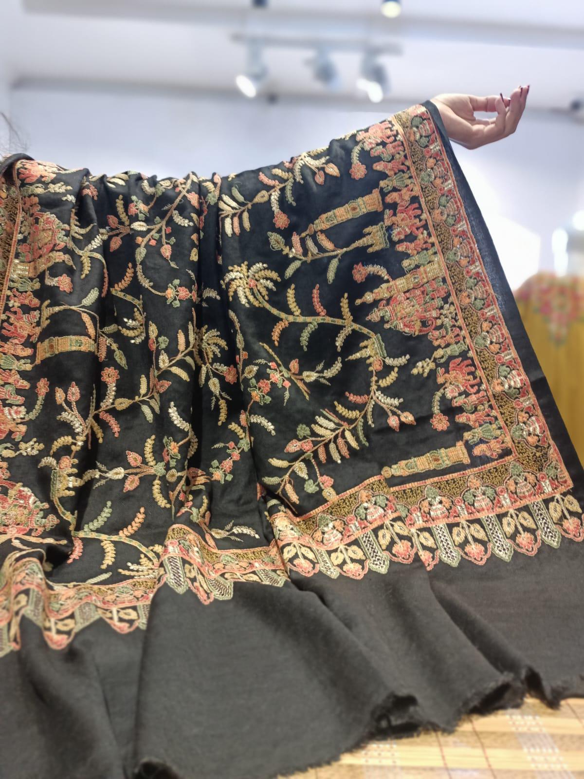 Pashmina Embroidered Shawl - Etsy